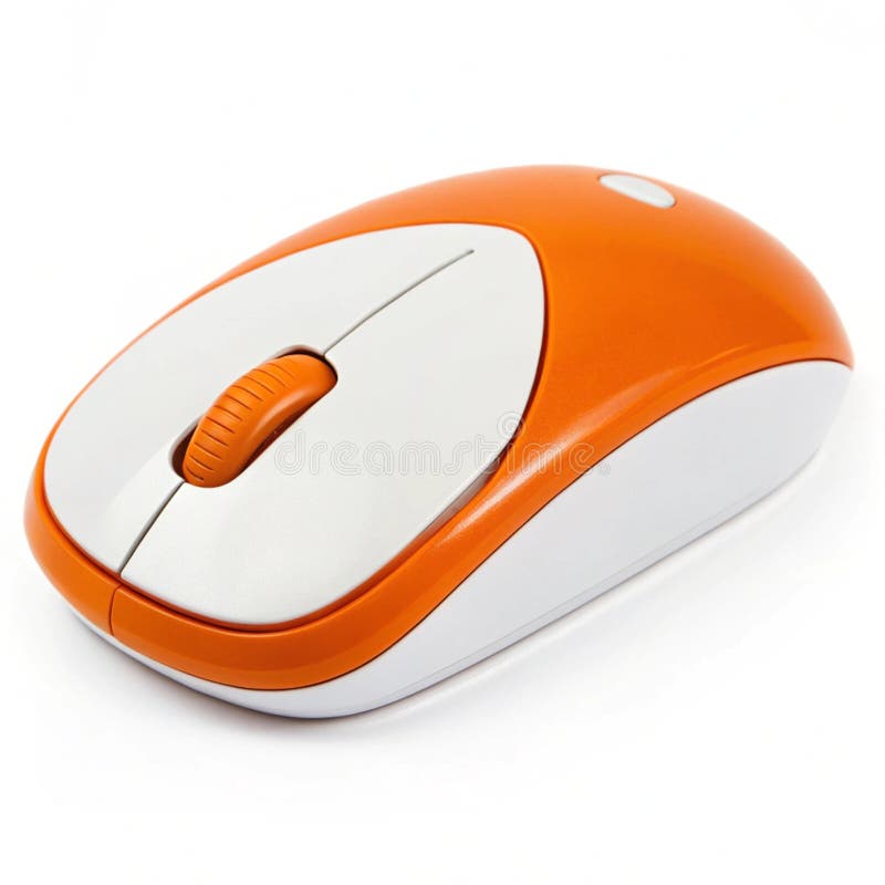 Orange and White Computer Mouse Stock Illustration - Illustration of ...
