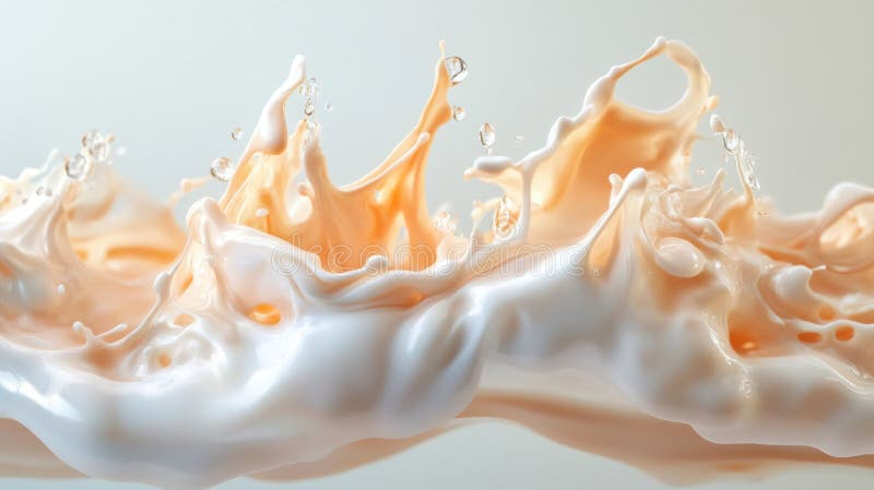 Orange and White Cream Liquid Splash Stock Illustration - Illustration ...
