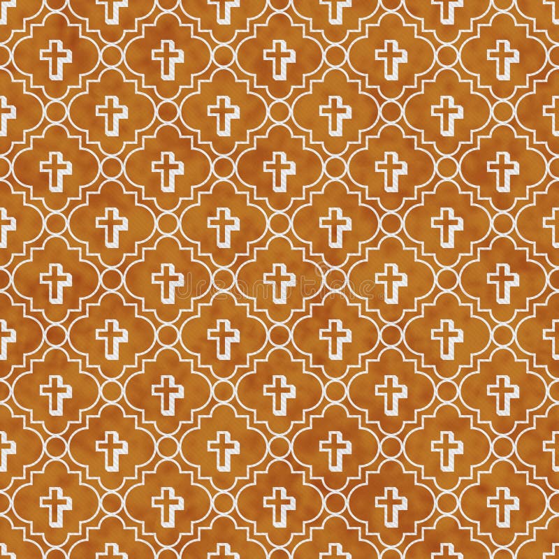 Orange and White Cross Symbol Tile Pattern Repeat Background Stock ...