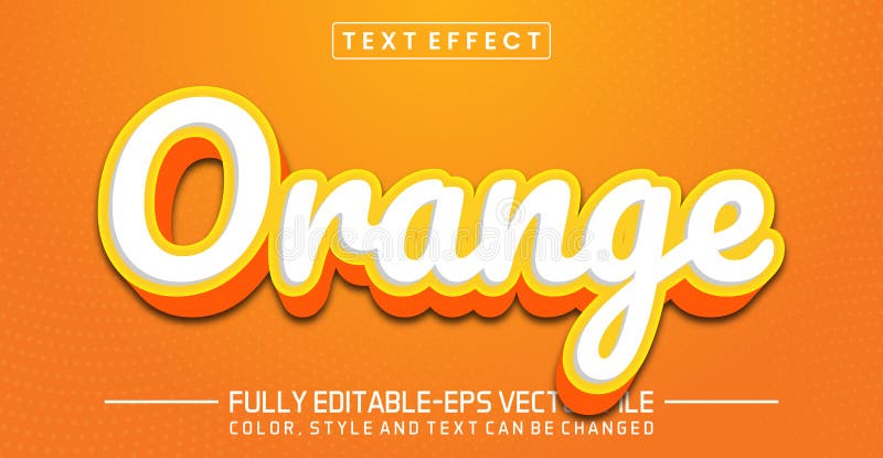 Orange White Font Text Effect Editable Stock Illustration ...