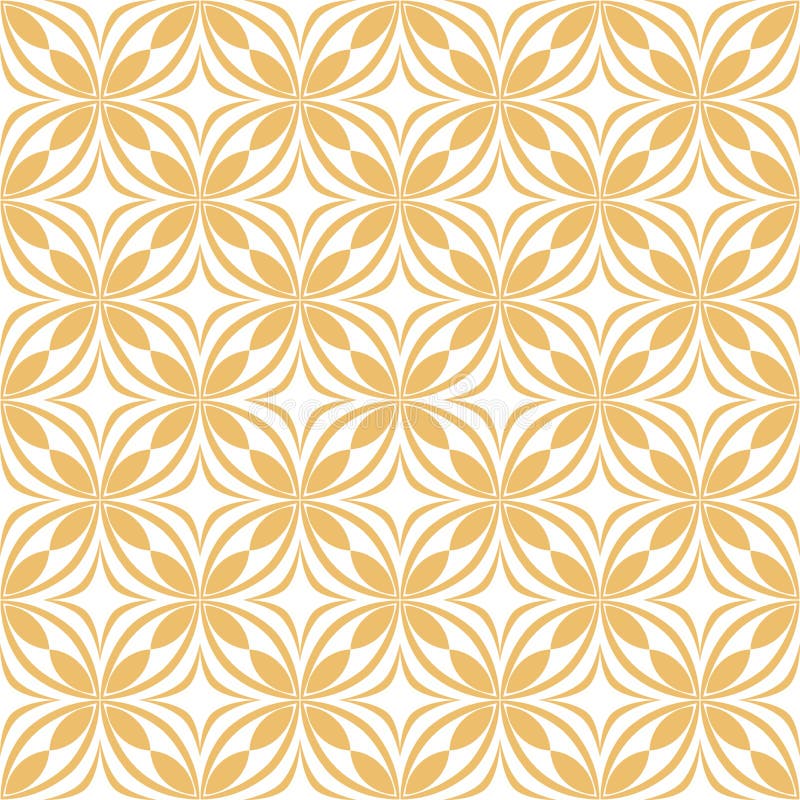 Orange on White Geometric Tile Oval and Circle Seamless Repeat Pattern ...