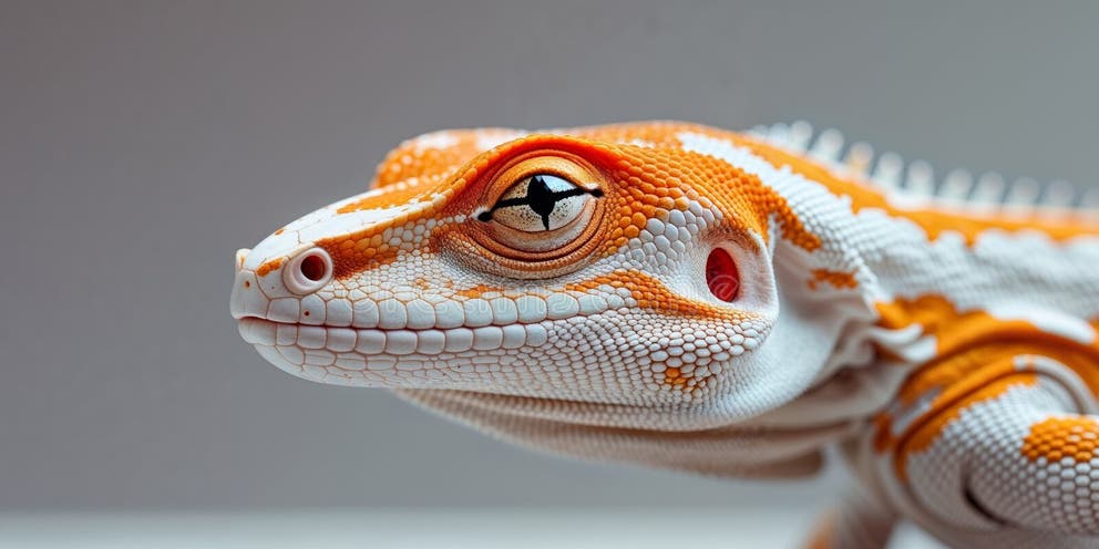 Orange and White Lizard Close Up Profile Stock Photo - Image of diaper ...