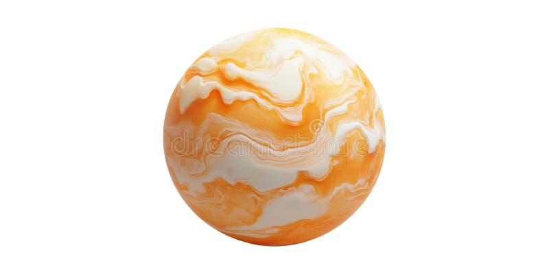 Orange and White Marbled Sphere Isolated on Transparent Background ...