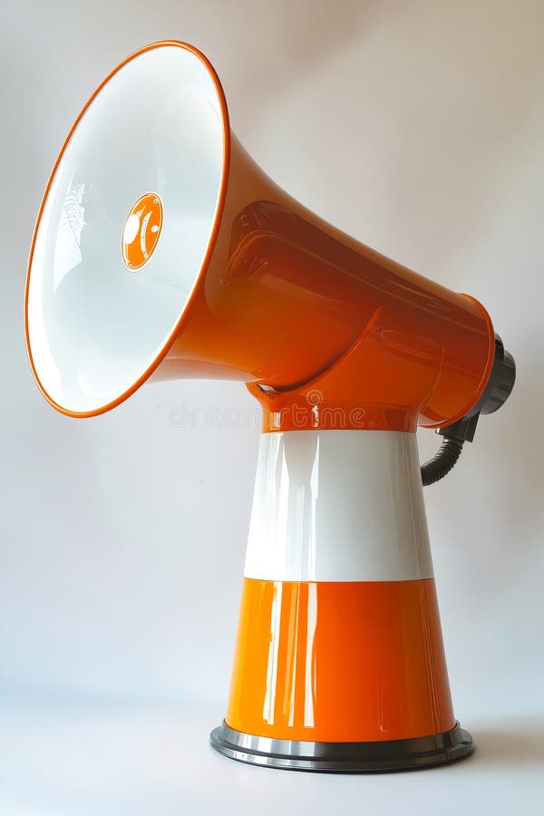 An Orange and White Megaphone Sitting on Top of a Table. Generative AI ...