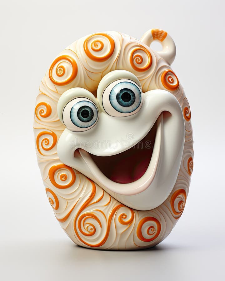 An Orange and White Object with a Smiling Face and Eyes. Generative Ai ...
