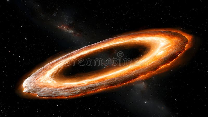 Cosmic Ring Nebula Orange and White Celestial Formation in Deep Space ...