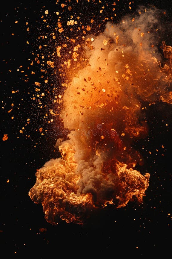 Orange White Smoke Explosion Stock Photo - Image of blast, flames ...