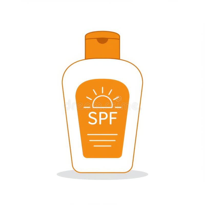 Orange and White Sunscreen Bottle Illustration Stock Illustration ...