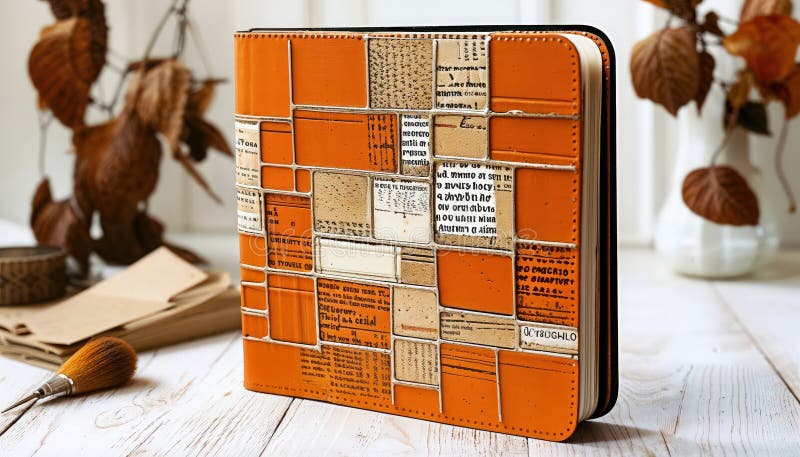 Orange and White Text Box Notebook Design Stock Illustration ...