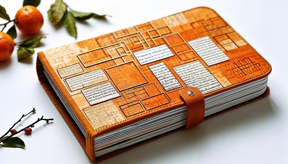 Orange and White Text Box Notebook Design Stock Illustration ...