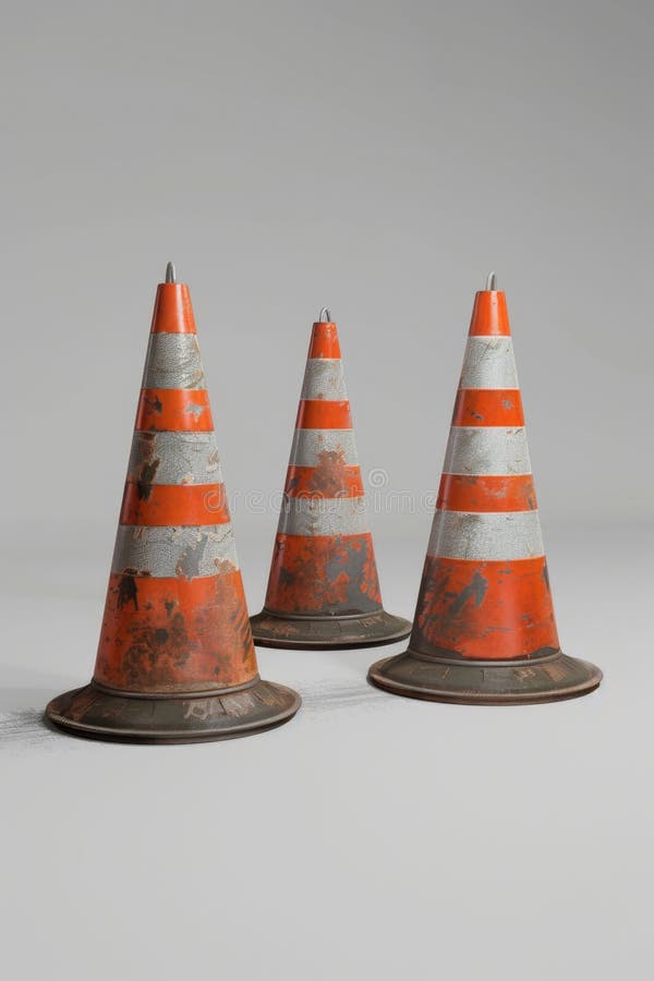 Orange and White Traffic Cones Stock Photo - Image of white, road ...