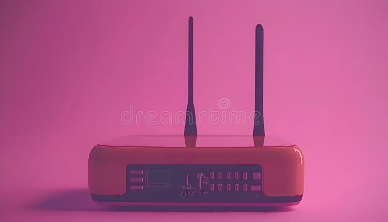 Pink WiFi Router stock illustration. Illustration of access - 377202920