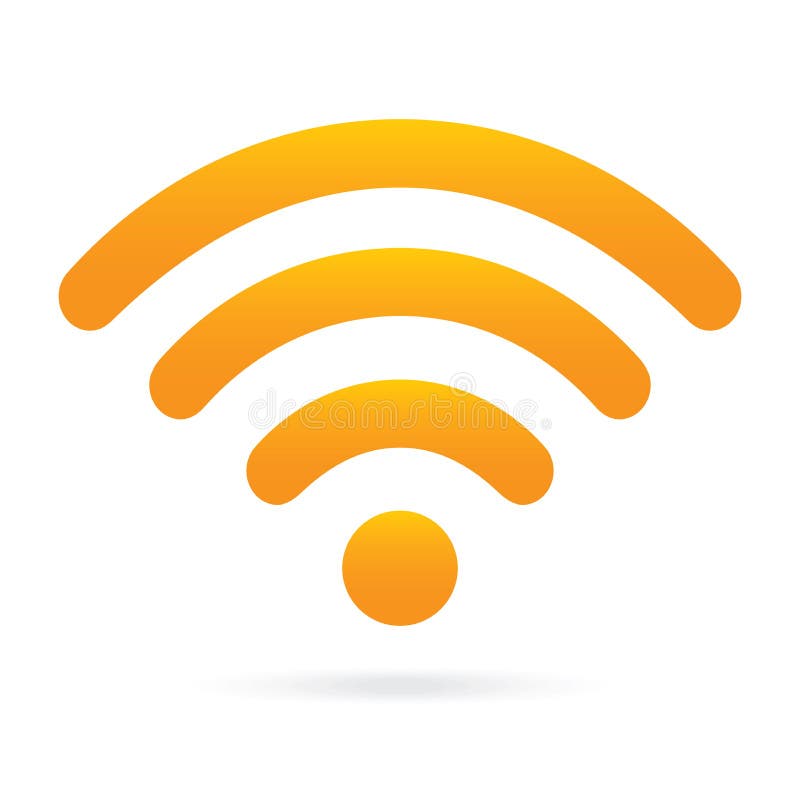 Orange Wifi Icon Wireless Symbol on Isolated Background Stock ...