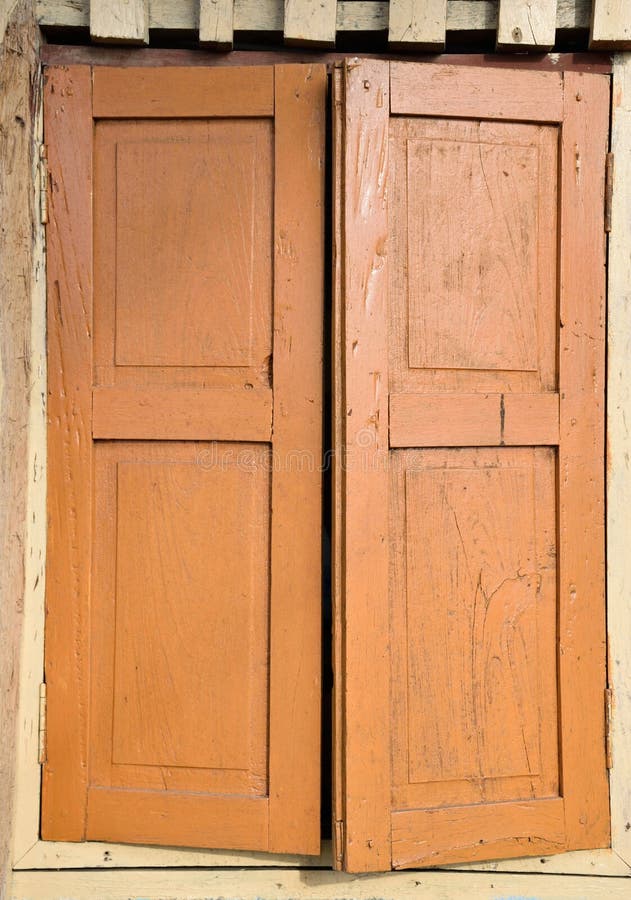 Orange Windows in Yellow Frames Stock Photo - Image of window ...