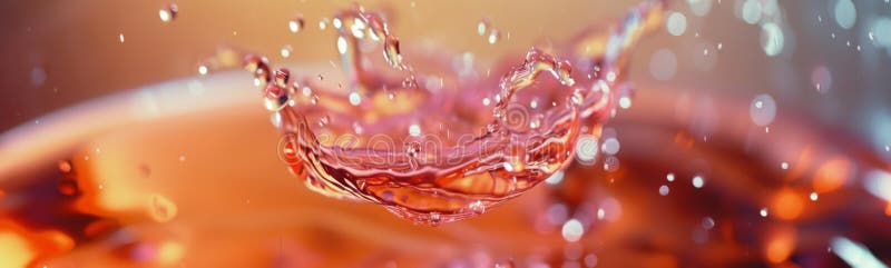 Orange Wine Splash in Sunlight with Sparkling Bokeh Stock Photo - Image ...
