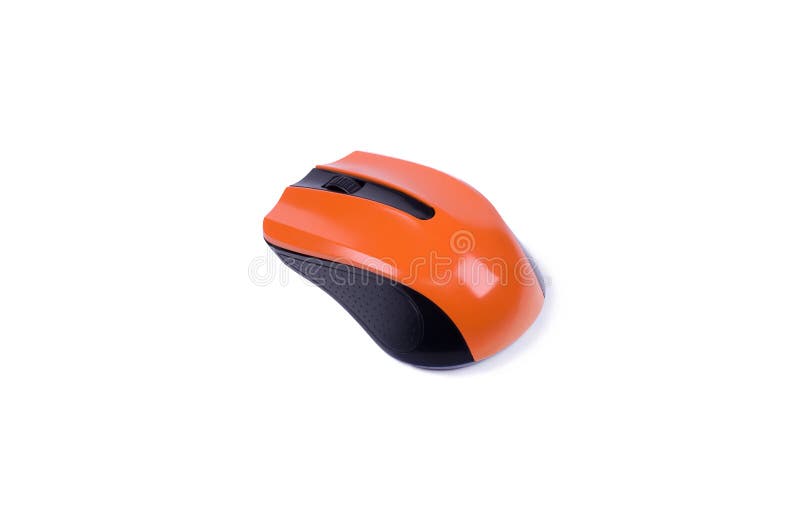 Orange Wireless Mouse on White Background Stock Photo - Image of small ...