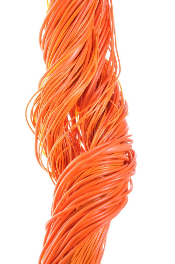Swirl of Orange Network Cables Stock Image - Image of industry, color ...