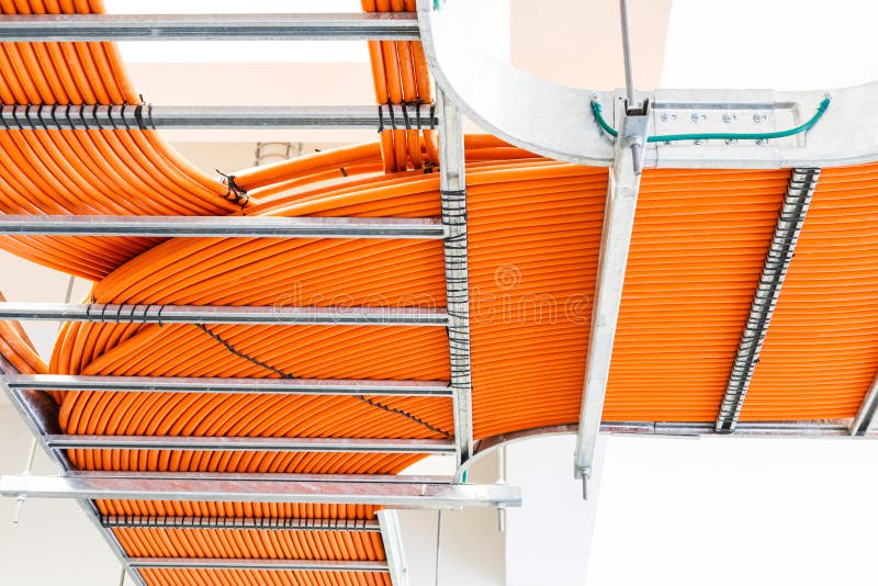 Orange Wires On Wireway In Power Station Stock Image - Image: 42127699