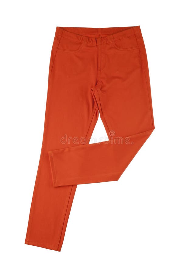 Orange women pants stock photo. Image of isolated, cotton - 29495852