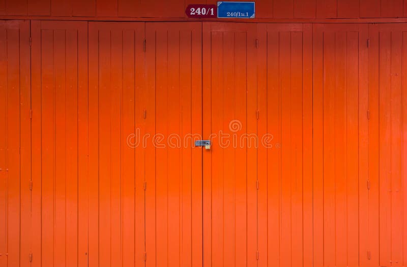 Orange wood door stock image. Image of frame, vintage - 52681187
