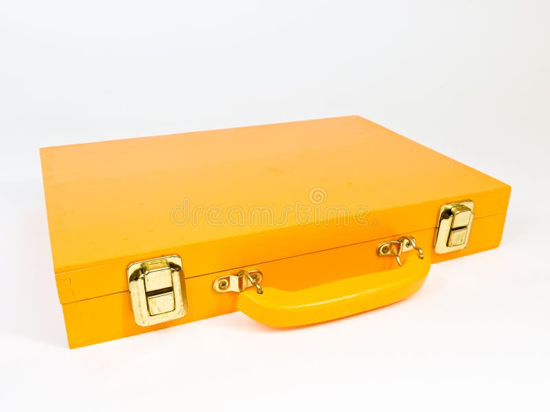 Orange wooden case stock photo. Image of latch, traveling - 23611344