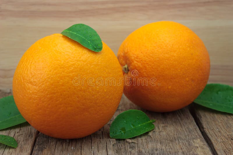 Orange on the Wooden Table in the Background. Stock Image - Image of ...