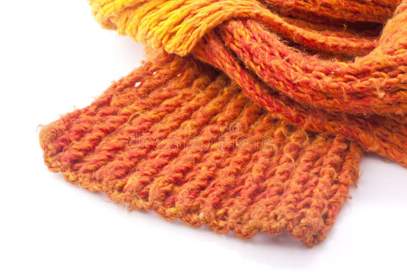 Orange wool scarf stock image. Image of knitted, sweaters - 26003243