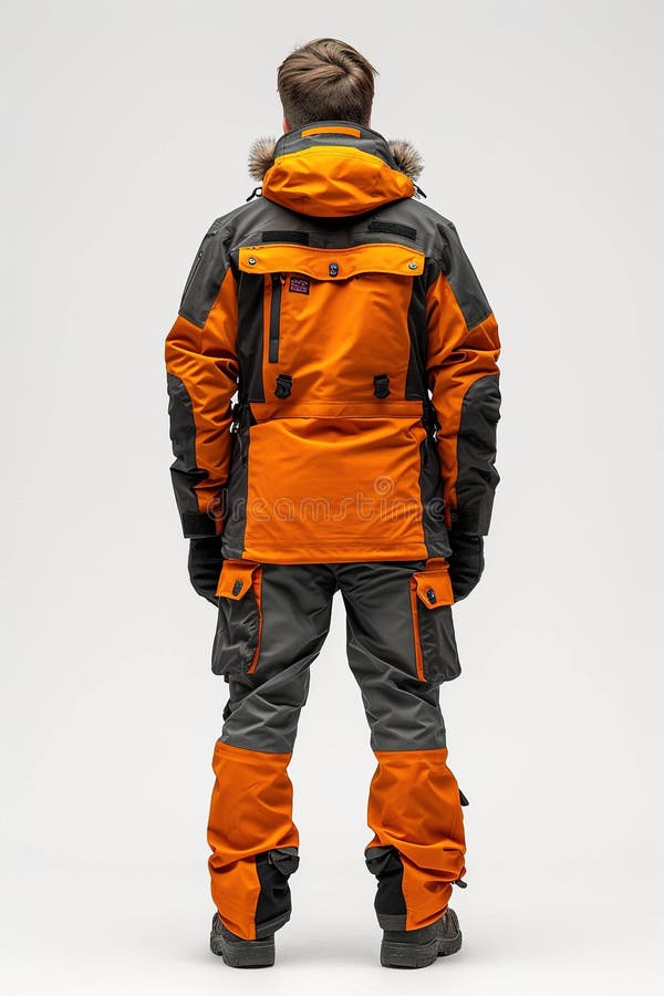 Orange Work Wear Mockup on White Background. Generative AI Stock ...