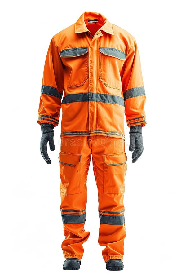 Orange Work Wear Mockup on White Background. Generative AI Stock ...