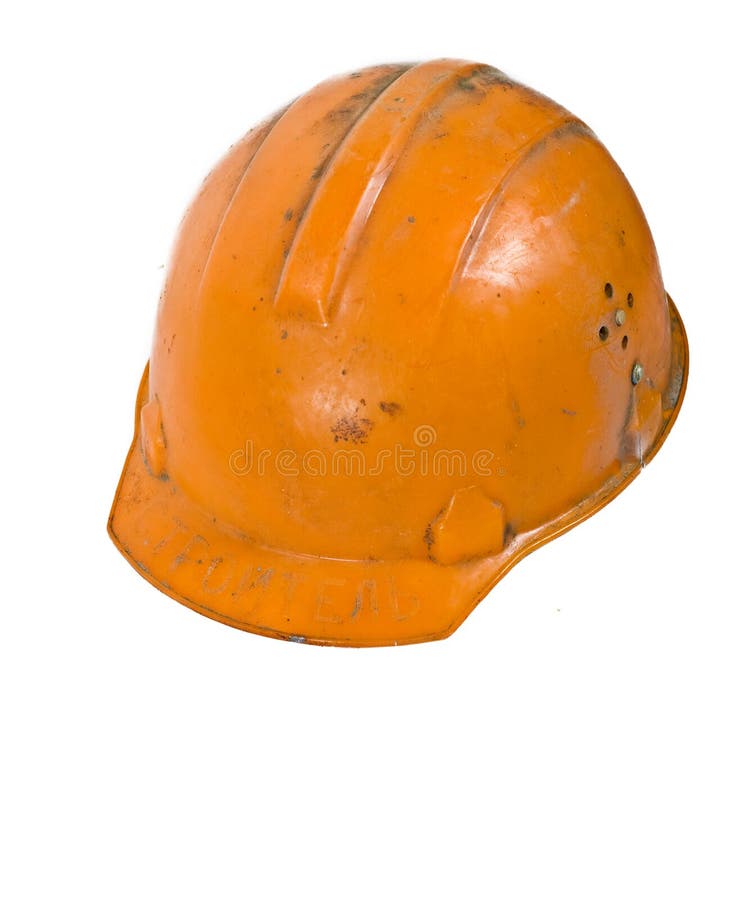Orange Worker Helmet stock photo. Image of retro, construction - 12828606