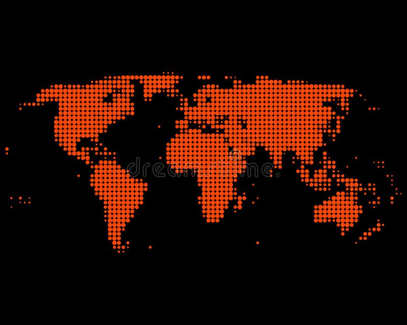 Orange world map stock vector. Illustration of black - 120719456