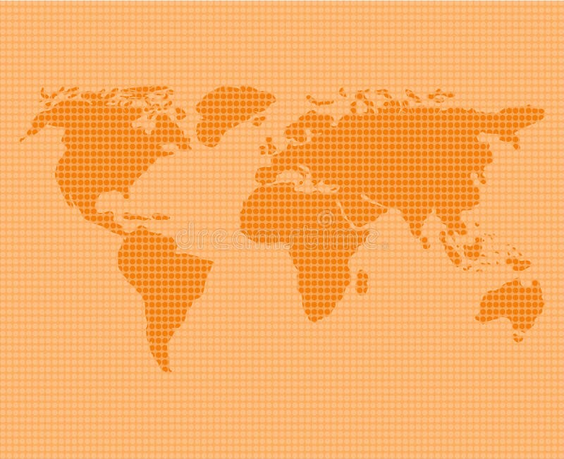 Orange World Map Vector Illustration with Dots Vektor Abbildung ...
