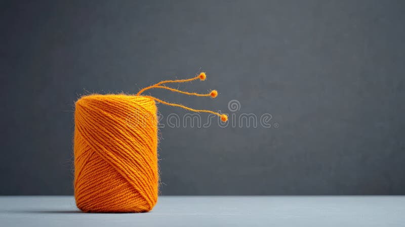 Orange Yarn Spool on Gray Background Perfect for Crafting and DIY ...