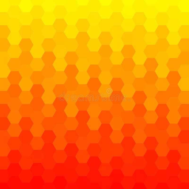 Orange and Yellow Abstract Vector Background. Hexagonal Illustration ...
