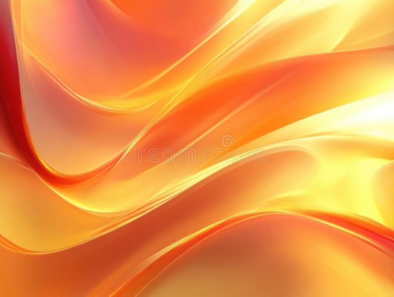 Orange and Yellow Abstract Waves, a Vibrant Digital Art Stock ...