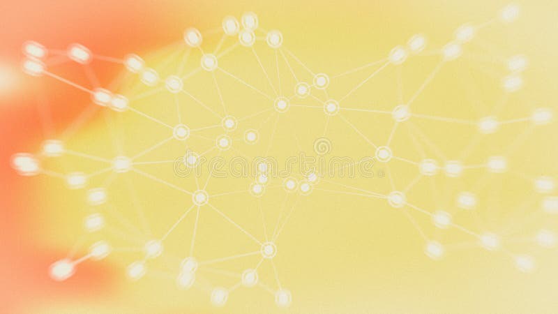 Orange and Yellow Blurred Connected Lines and Dots Background Design ...