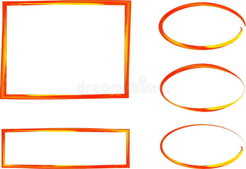 Orange Yellow Bright Colorful Irregular Frames Collection Stock ...