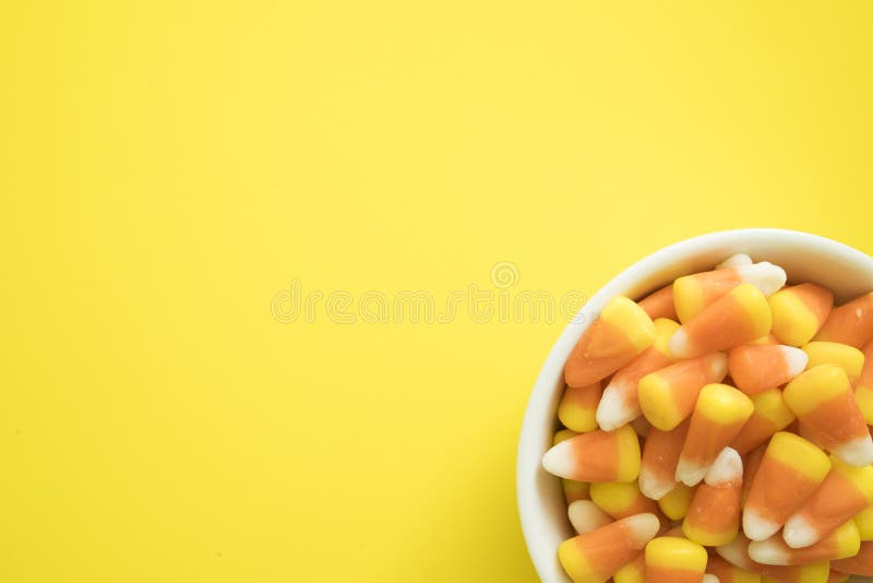Orange and Yellow Candy Corn in a Bowl Stock Image - Image of copy ...