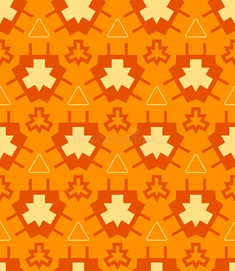 Orange Yellow Color Abstract Geometric Seamless Pattern Stock Vector ...