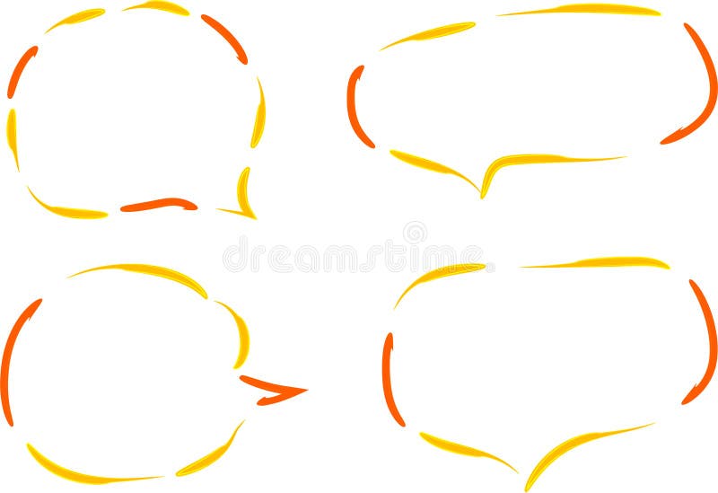 Orange Yellow Colorful Abstract Dotted Line Speech Bubbles Stock Vector ...