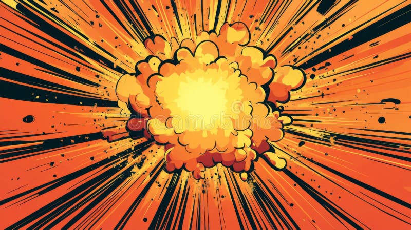 Orange and Yellow Comic Book Explosion Illustration Stock Illustration ...