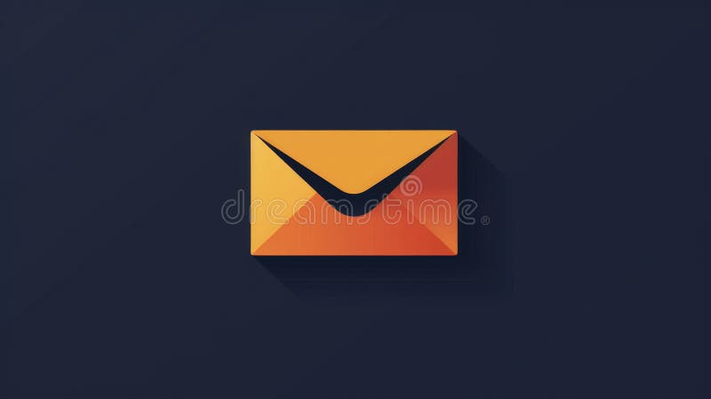 Orange and Yellow Envelope Icon Stock Illustration - Illustration of ...