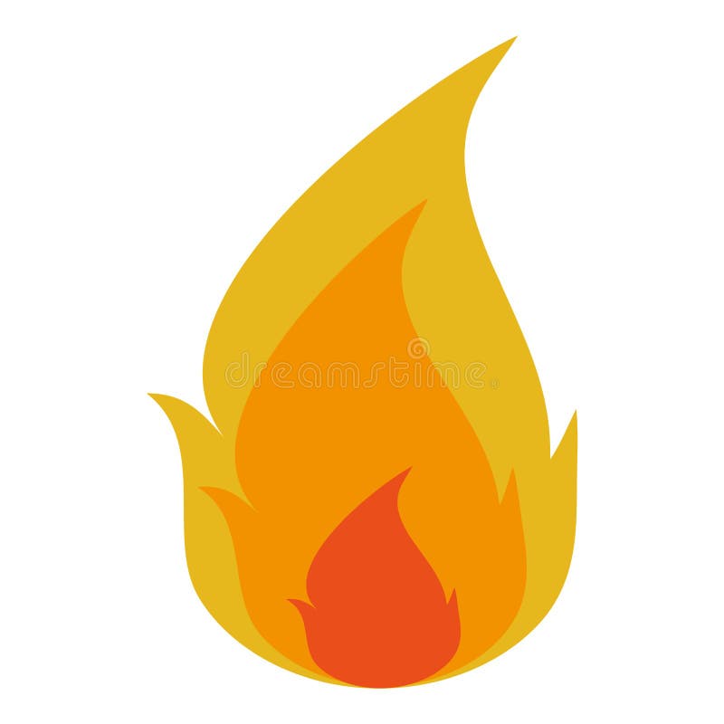 Orange and Yellow Fire Icon Stock Illustration - Illustration of yellow ...