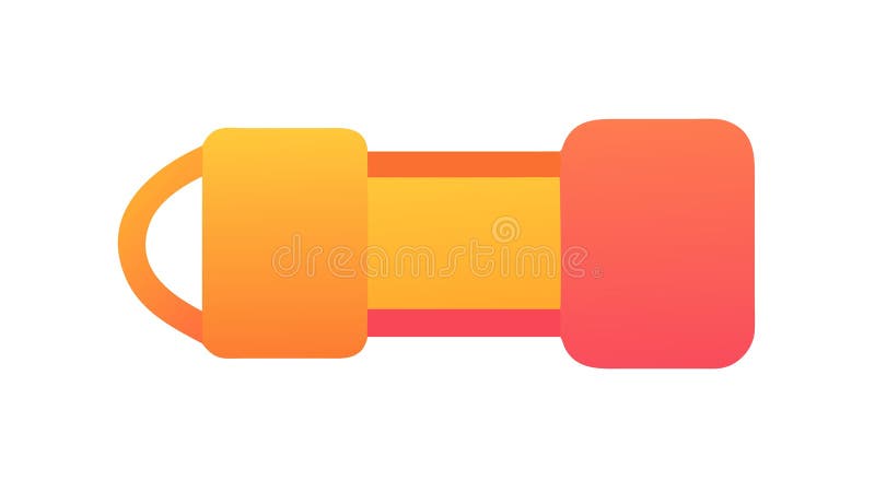 Orange and Yellow Flashlight or Torch Icon, Illumination, Vector Design ...