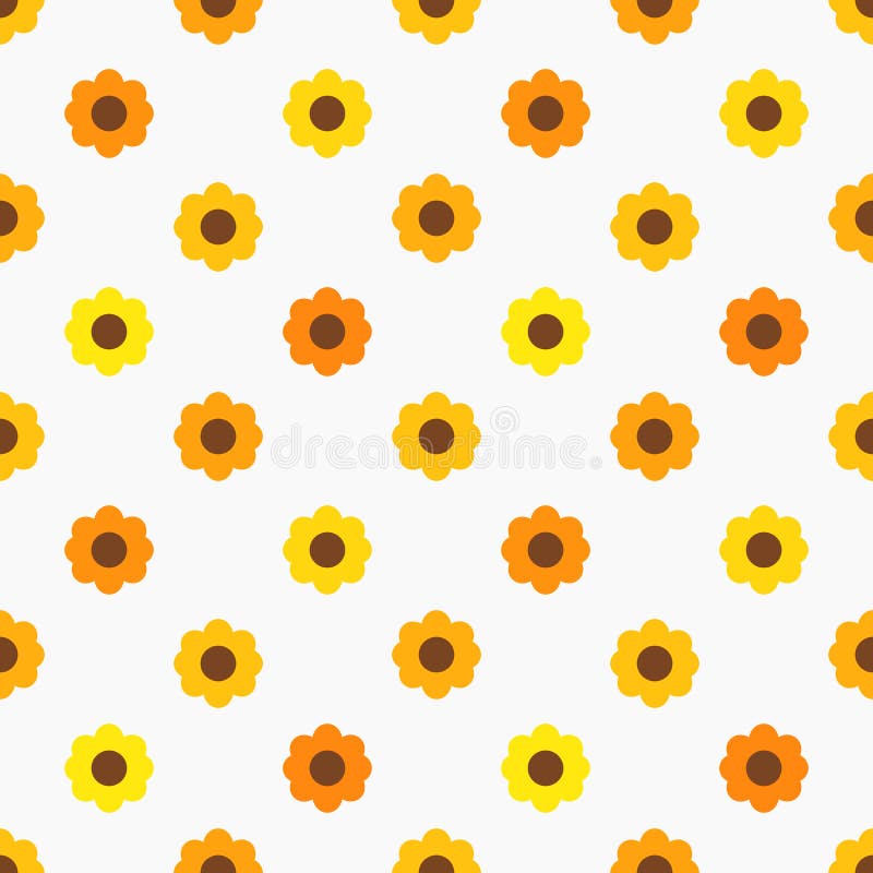 Orange And Yellow Flowers Seamless Pattern Stock Vector - Illustration ...
