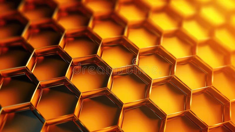 Orange Yellow Gen Dnc Endering Honeycomb Technology Background ...