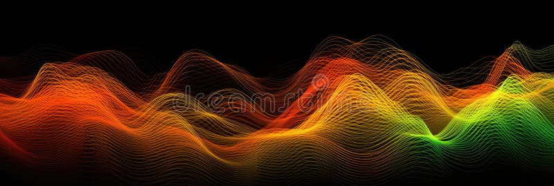 Orange Yellow Green a Digital Representation of Sound Waves in an Array ...