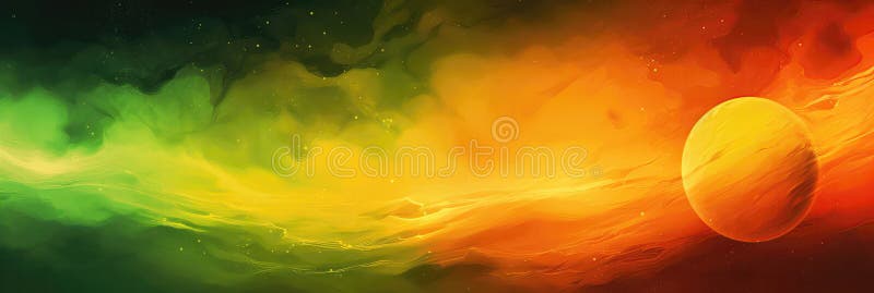 Orange Yellow Green Space , Panoramic Background. Generative AI Stock ...