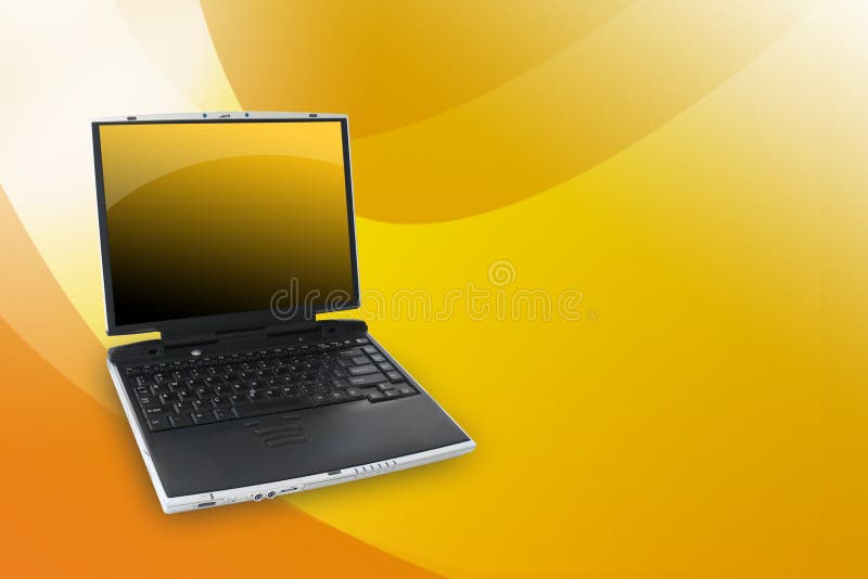 Orange Yellow Laptop stock image. Image of communicate - 9711965