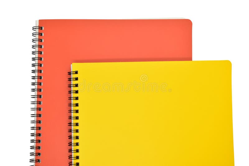 Orange and Yellow Notebook on White Background, Stationery for Office ...